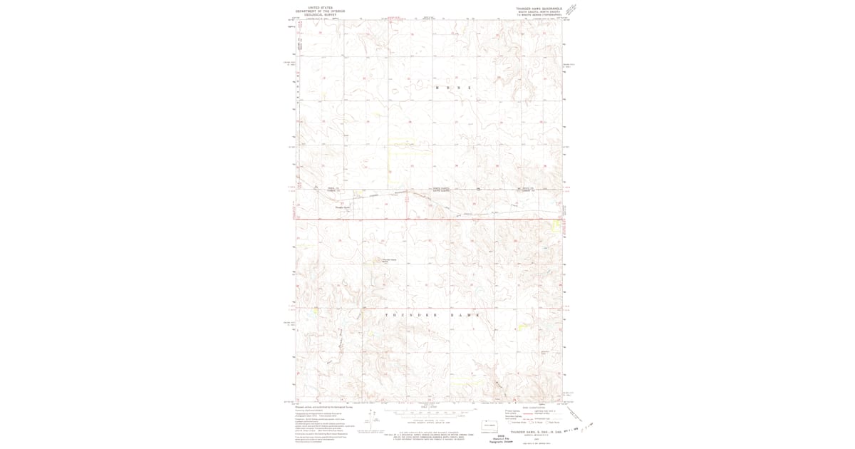 1972 Map of Thunder Hawk, Corson County, SD — High-Res | Pastmaps