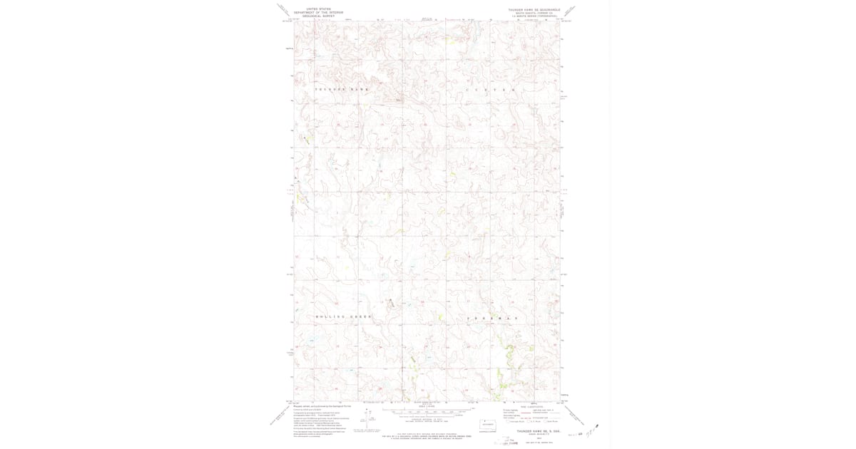 1972 Map of Thunder Hawk SE, Corson County, SD — High-Res | Pastmaps
