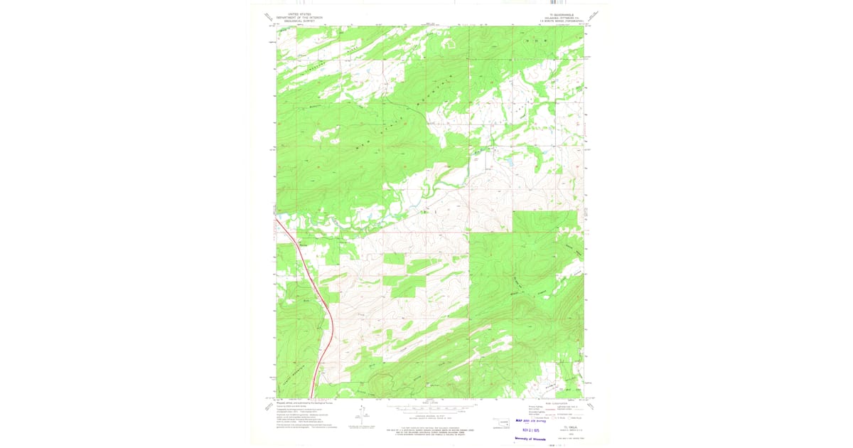 1973 Map of Ti, Pittsburg County, OK — High-Res | Pastmaps