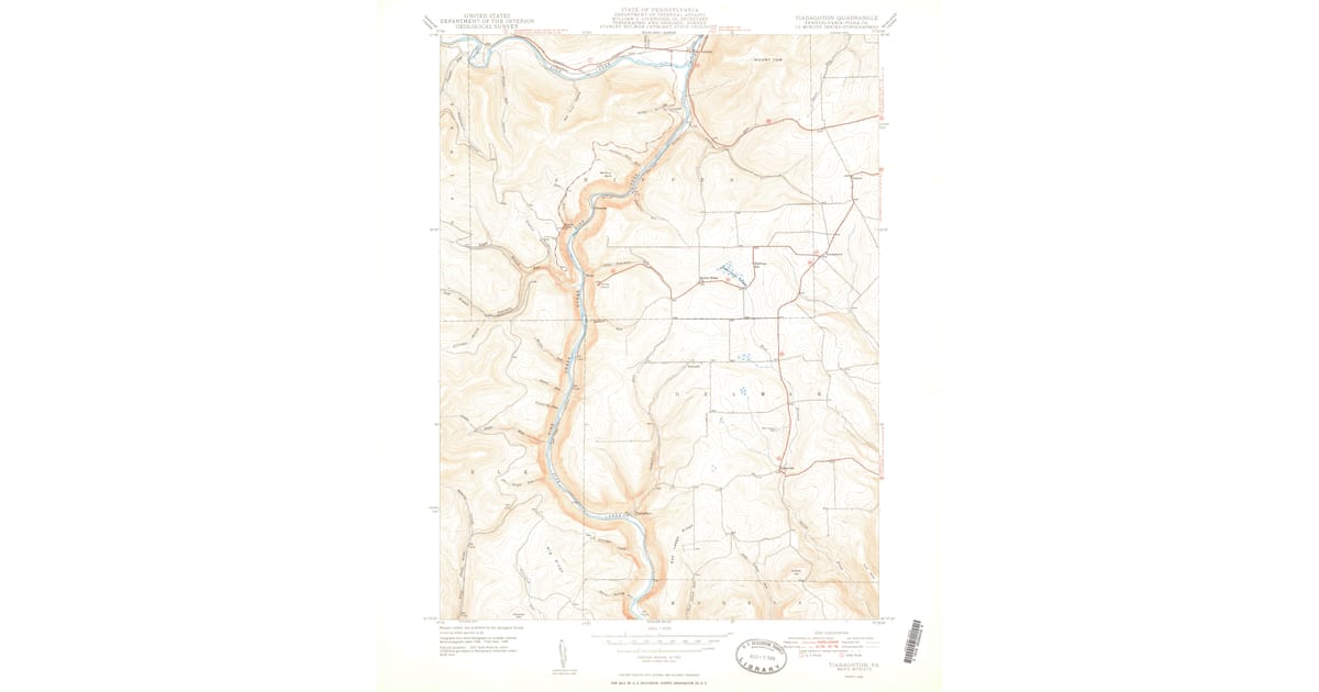1948 Map of Tiadaghton, Tioga County, PA — High-Res | Pastmaps