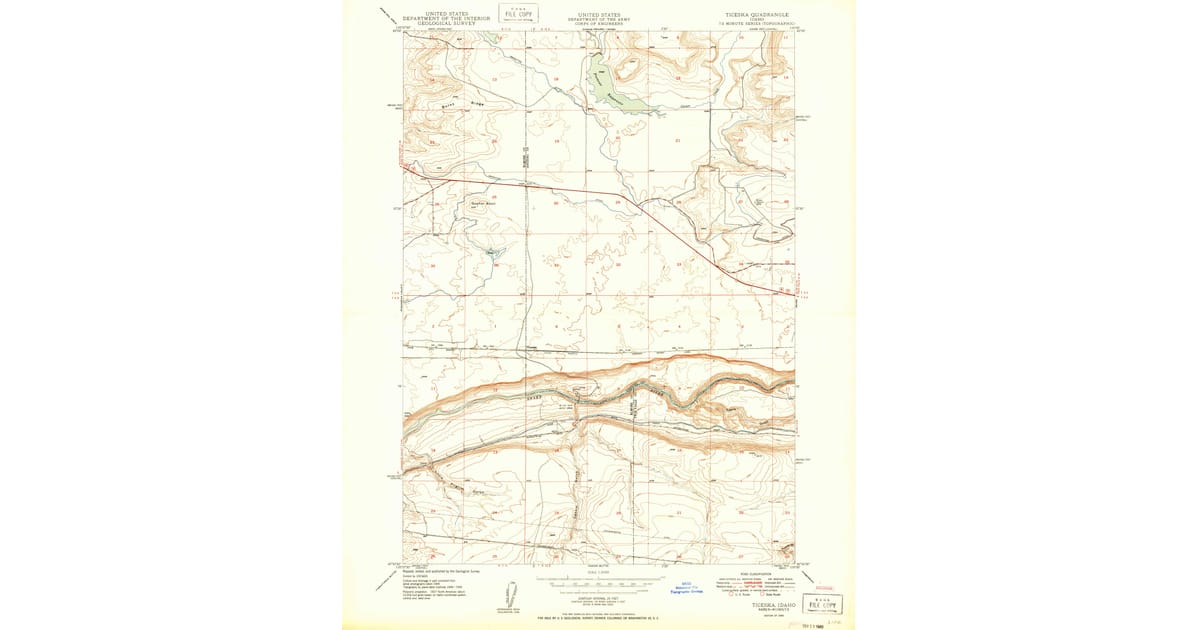 1949 Map of Ticeska, Elmore County, ID — High-Res | Pastmaps