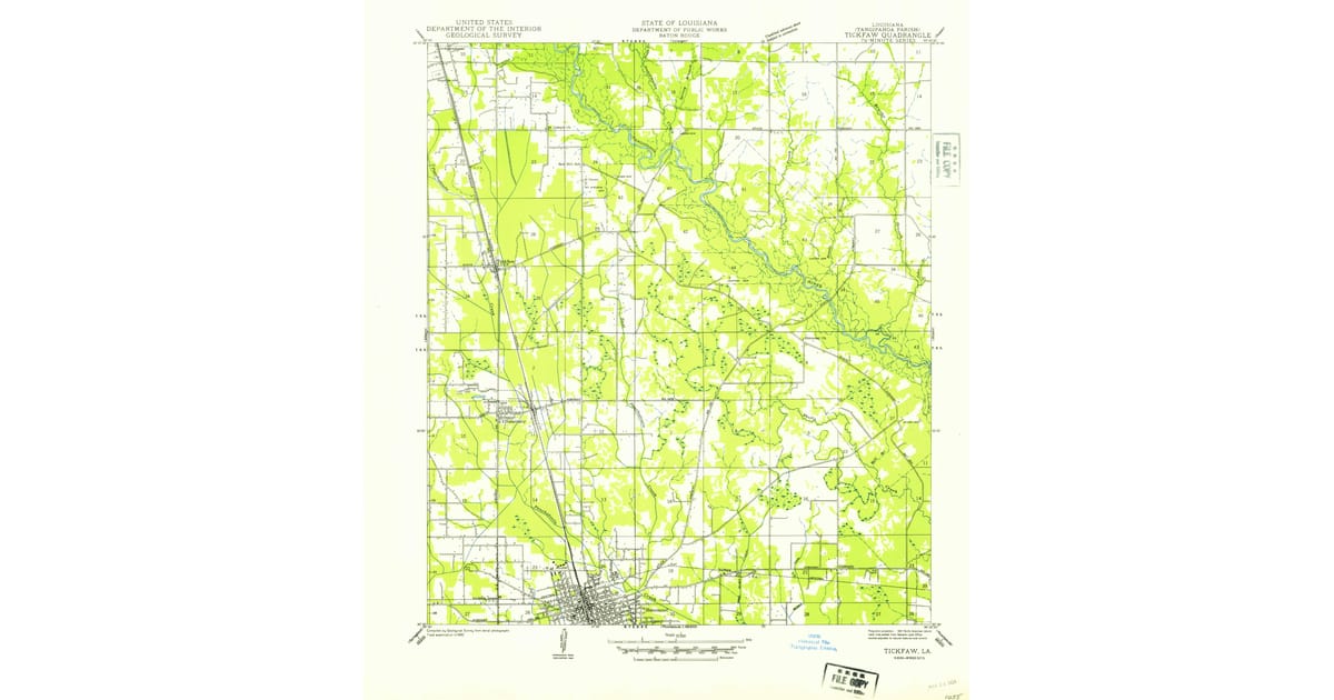 1940 Map of Tickfaw, LA — High-Res | Pastmaps