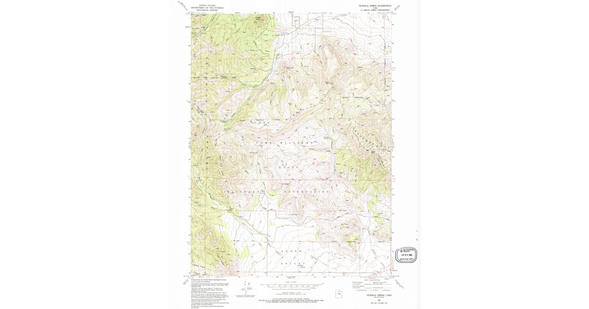 1993 Map of Tickville Spring, Utah County, UT — High-Res | Pastmaps