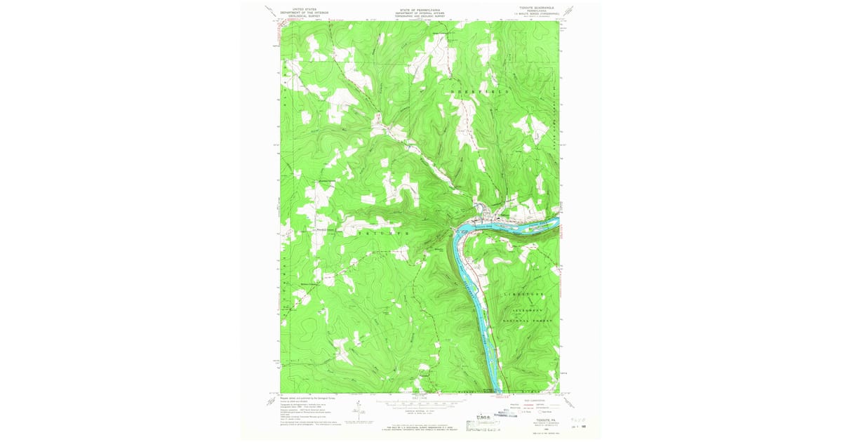 1966 Map of Tidioute, PA — High-Res | Pastmaps