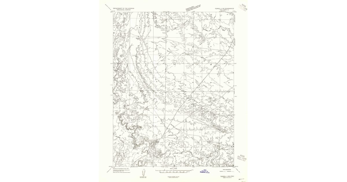 1954 Map of Tidwell 2 NE, Emery County, UT — High-Res | Pastmaps