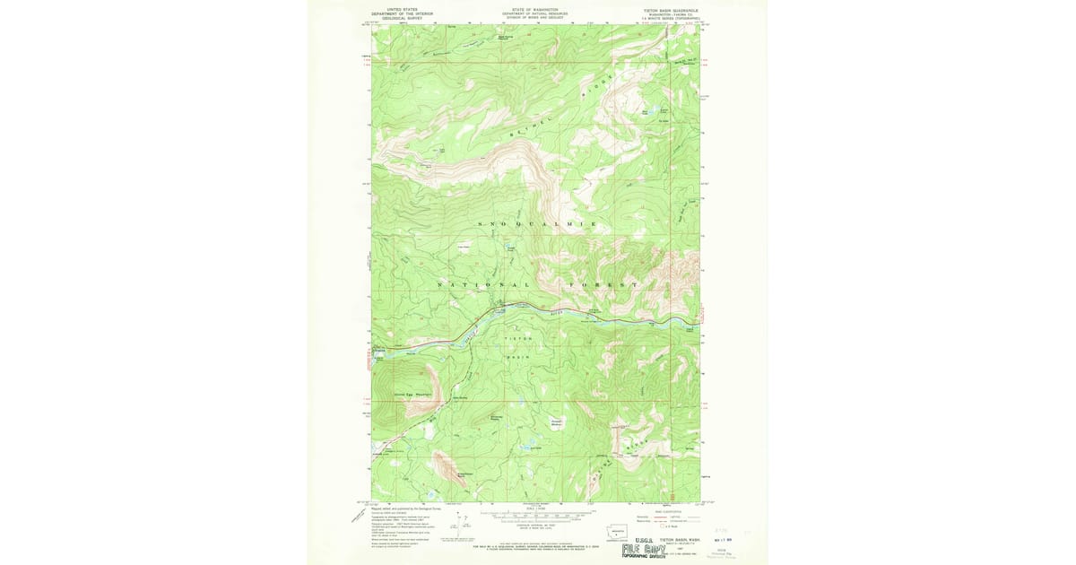 1967 Map of Tieton Basin, Yakima County, WA — High-Res | Pastmaps