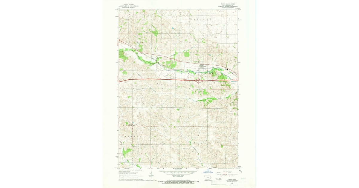 1965 Map of Tiffin, IA — High-Res | Pastmaps