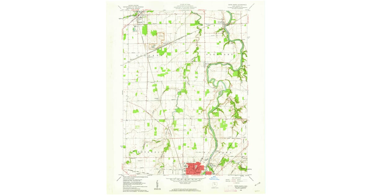 1960 Map of Tiffin North, Seneca County, OH — High-Res | Pastmaps