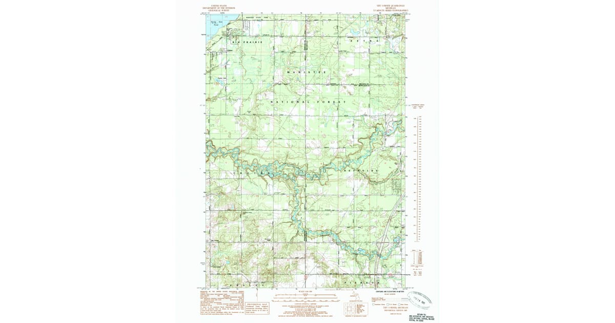 1985 Map of Tift Corner, Newaygo County, MI — High-Res | Pastmaps
