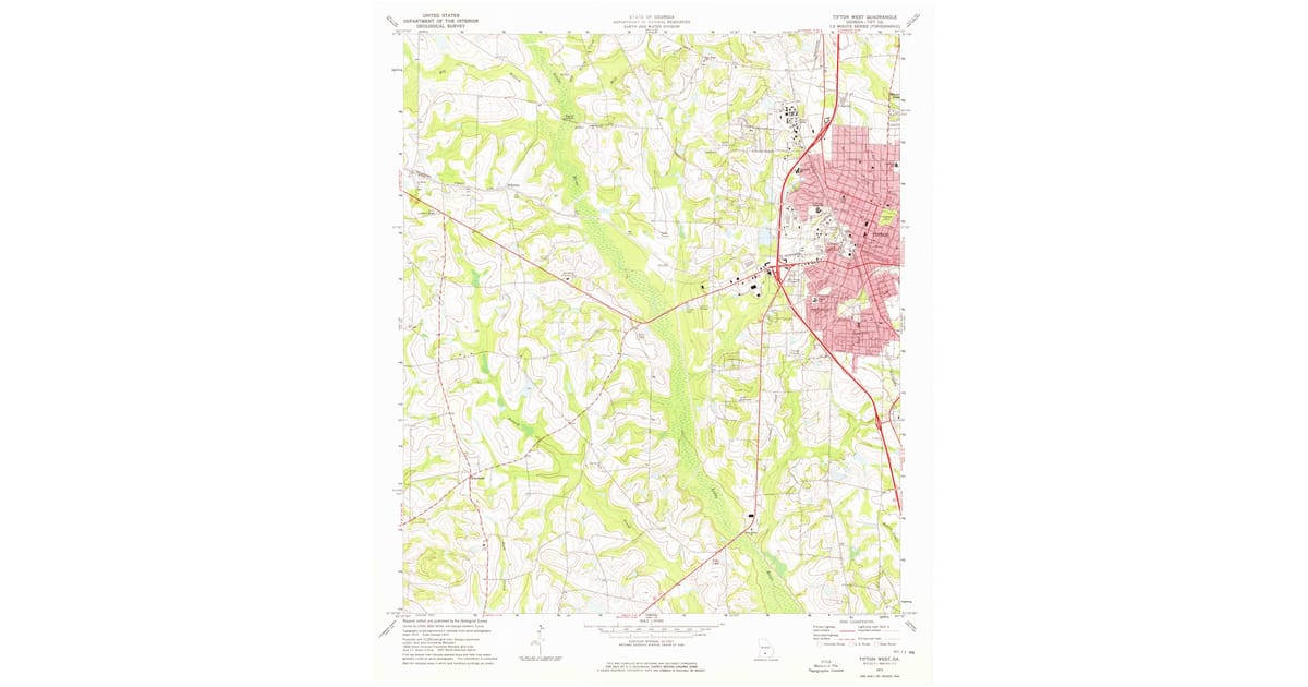 1973 Map of Tifton West, Tift County, GA — High-Res | Pastmaps