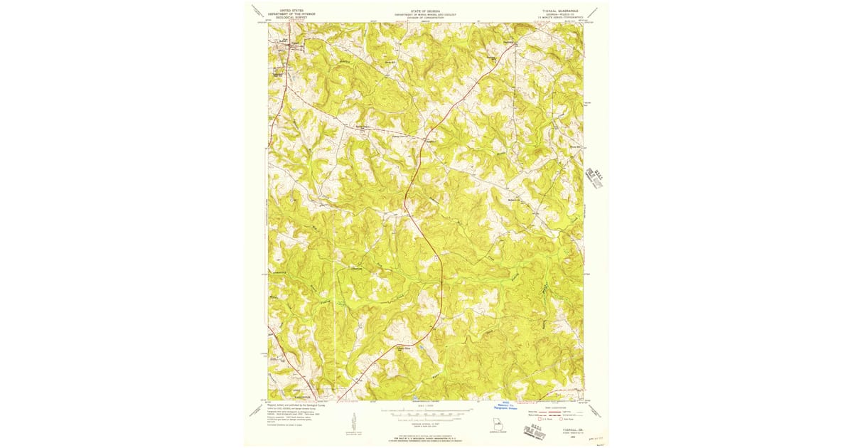 1955 Map of Tignall, GA — High-Res | Pastmaps