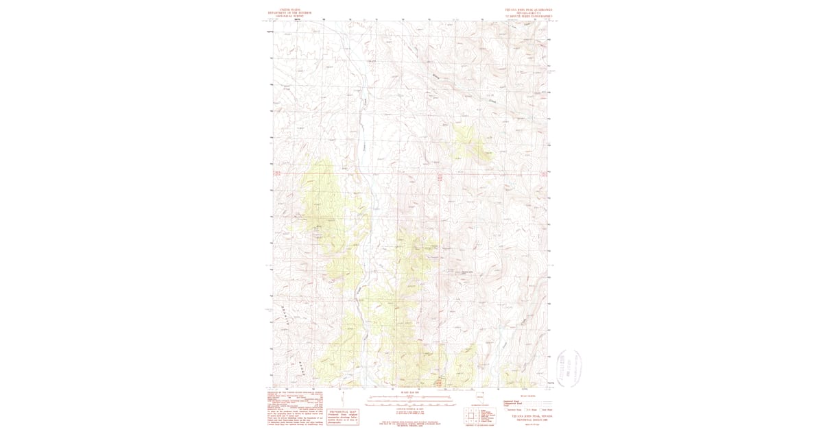 1989 Map of Tijuana John Peak, Elko County, NV — High-Res | Pastmaps