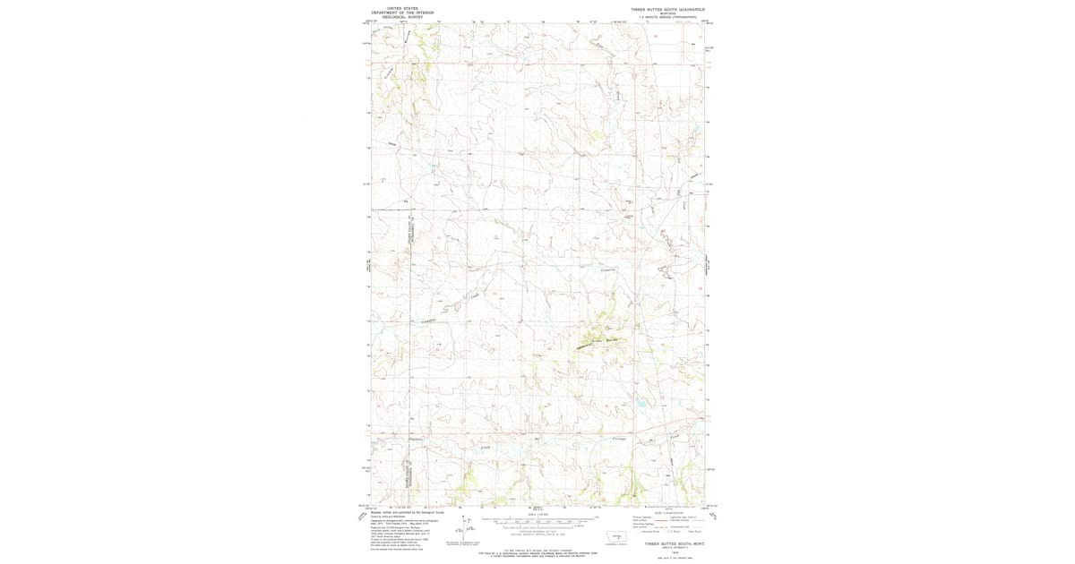 1979 Map of Timber Buttes South, Musselshell County, MT — High-Res ...