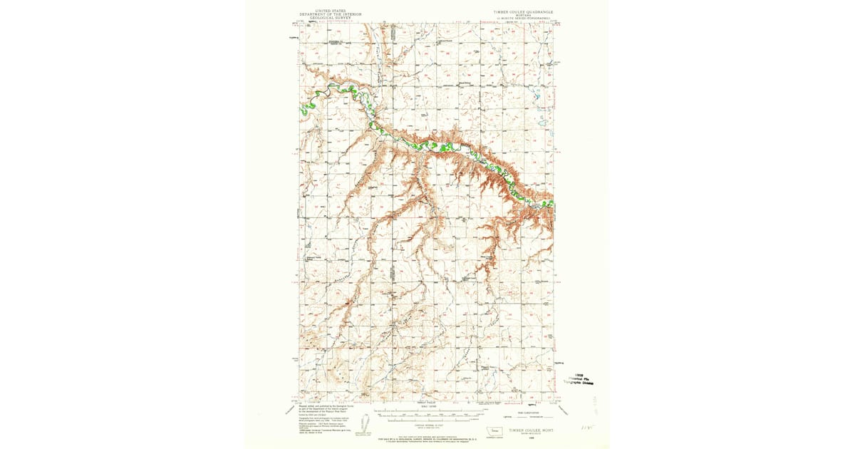1949 Map of Timber Coulee, Chouteau County, MT — High-Res | Pastmaps