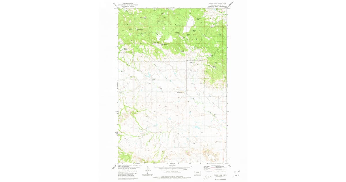 1980 Map of Timber Hill, Carter County, MT — High-Res | Pastmaps