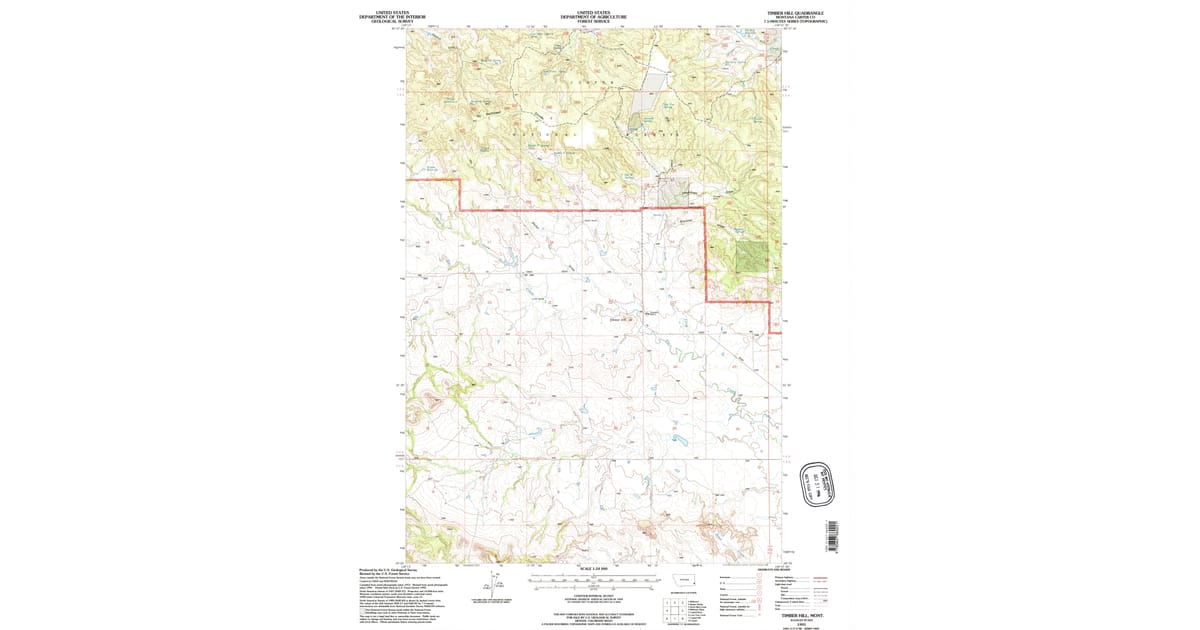 1993 Map of Timber Hill, Carter County, MT — High-Res | Pastmaps