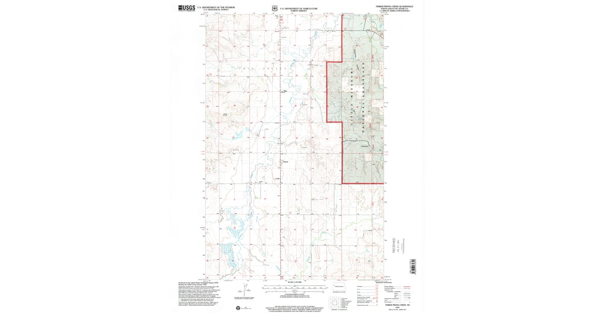 1997 Map of Timber Prong Creek, McKenzie County, ND — High-Res | Pastmaps