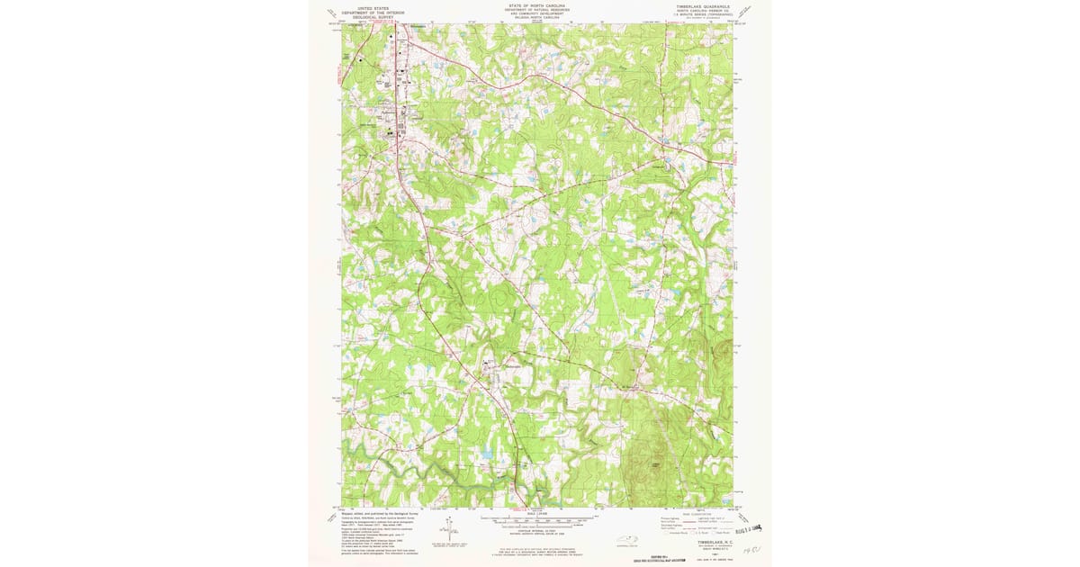 1981 Map of Timberlake, Person County, NC — High-Res | Pastmaps