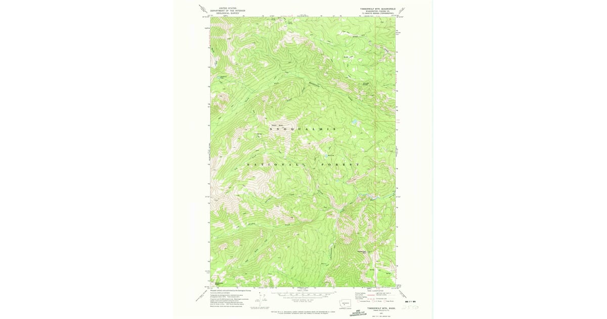 1971 Map of Timberwolf Mtn, Yakima County, WA — High-Res | Pastmaps