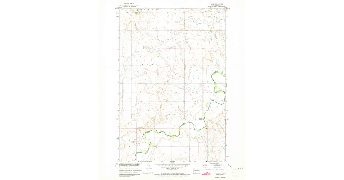 1971 Map of Timmer, Grant County, ND — High-Res | Pastmaps