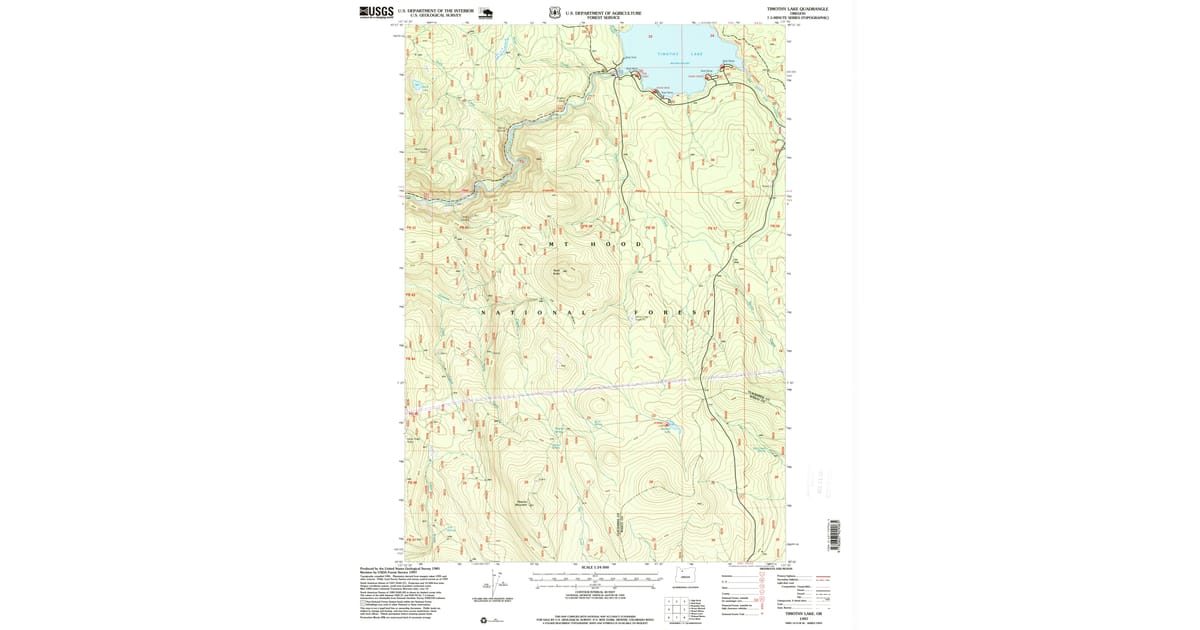 1997 Map of Timothy Lake, Clackamas County, OR — High-Res | Pastmaps