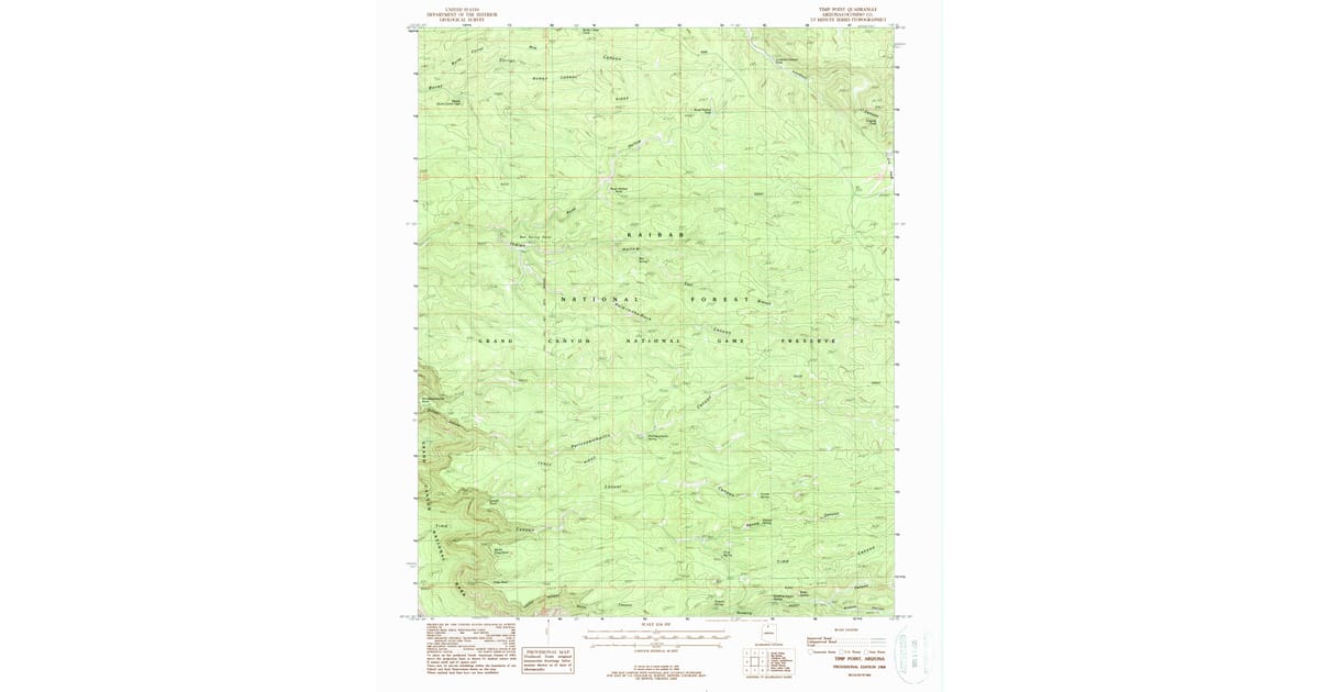 1988 Map of Timp Point, Coconino County, AZ — High-Res, 1988 Print #2 ...