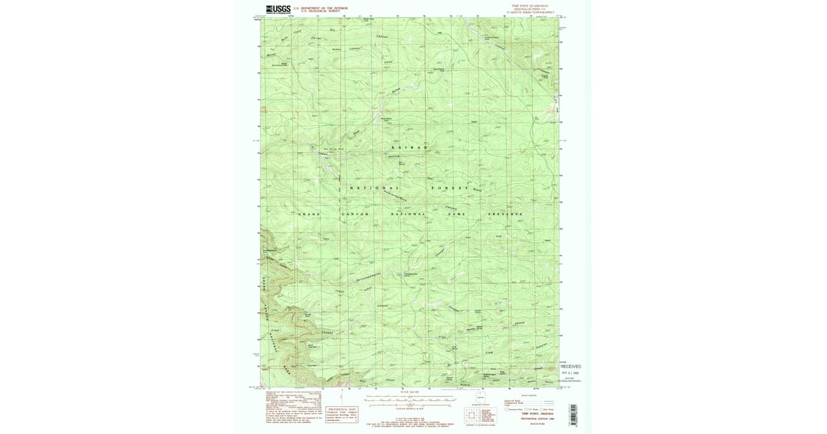 1988 Map of Timp Point, Coconino County, AZ — High-Res | Pastmaps