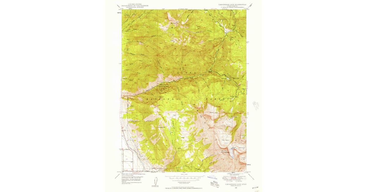 1948 Map of Timpanogos Cave, Utah County, UT — High-Res | Pastmaps