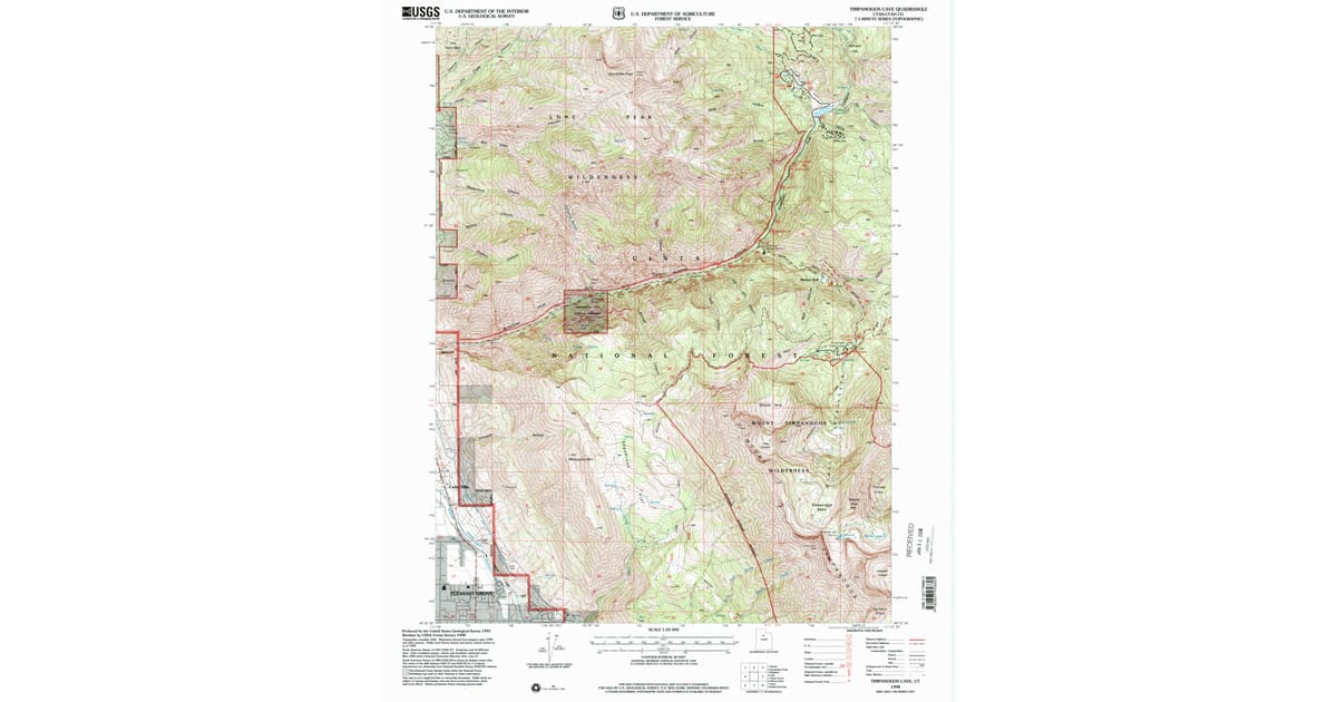 1998 Map of Timpanogos Cave, Utah County, UT — High-Res | Pastmaps