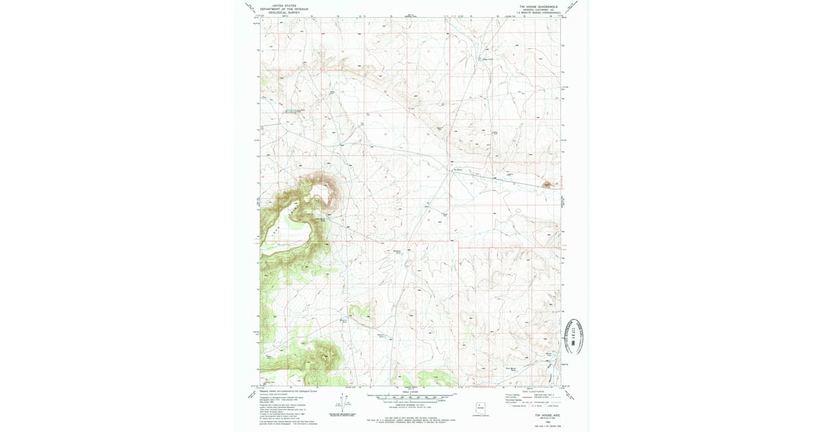 1980 Map of Tin House, Coconino County, AZ — High-Res, 1985 Print ...