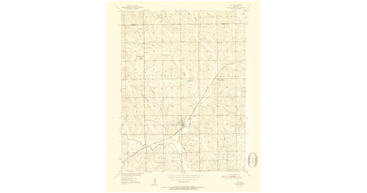1952 Map of Tina, MO — High-Res | Pastmaps