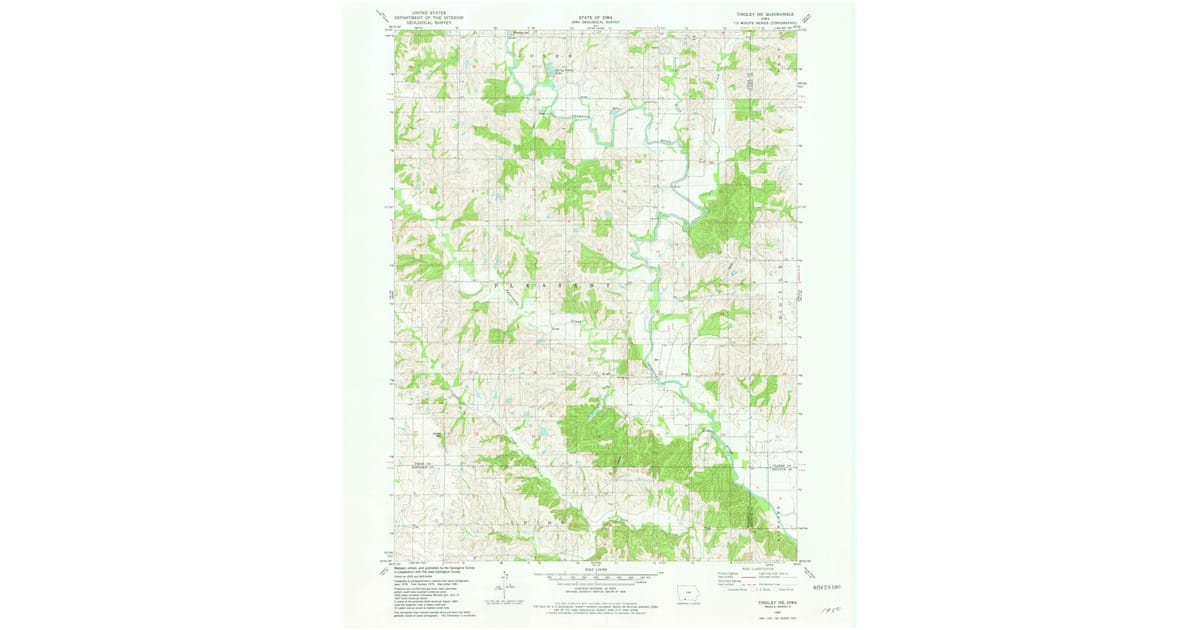 1981 Map of Tingley NE, Union County, IA — High-Res | Pastmaps