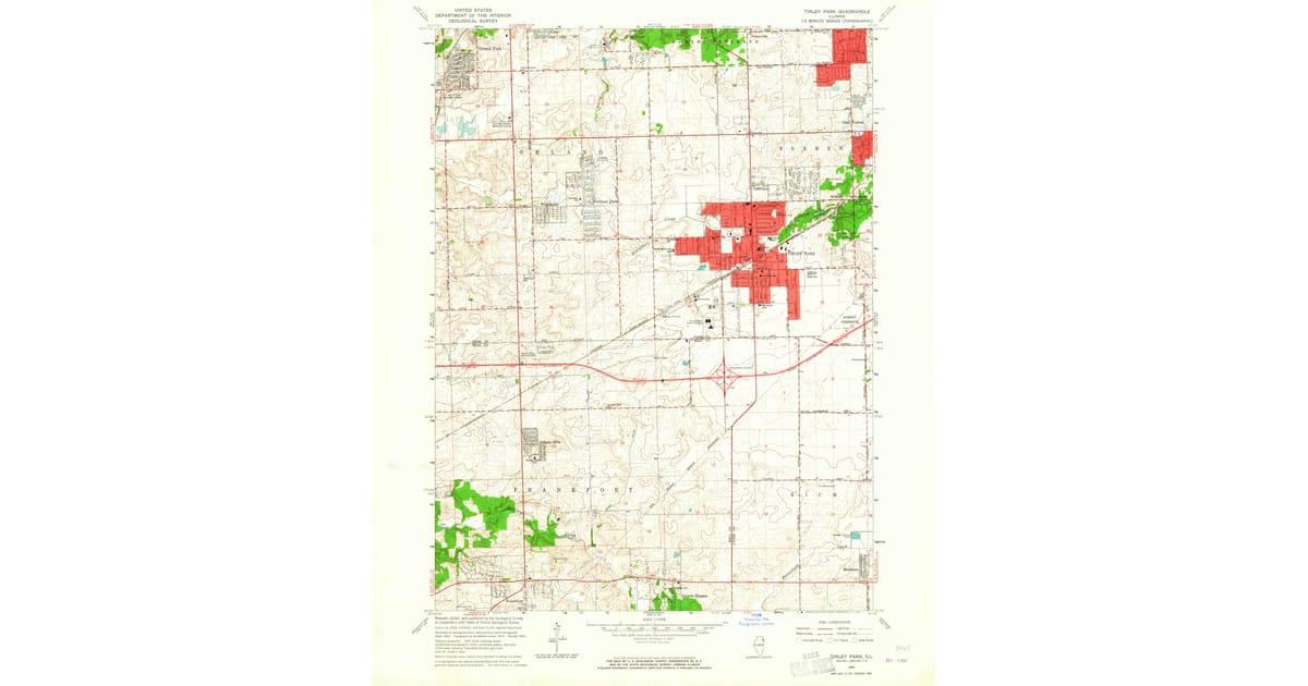 1963 Map of Tinley Park, IL — High-Res | Pastmaps
