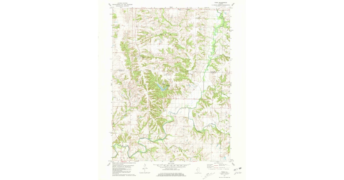 1981 Map of Tioga, Adams County, IL — High-Res | Pastmaps