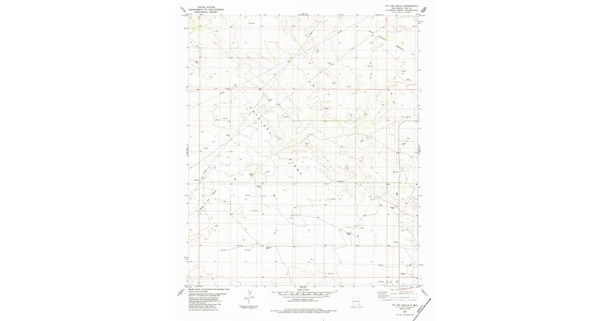 1984 Map of Tip Top Wells, Lea County, NM — High-Res | Pastmaps
