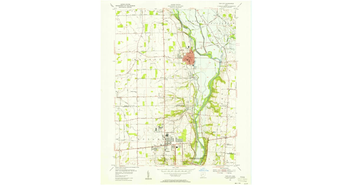 1955 Map of Tipp City, OH — High-Res | Pastmaps