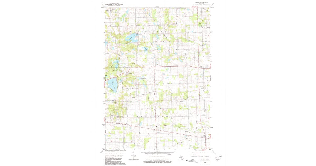 1980 Map of Tipton, Lenawee County, MI — High-Res | Pastmaps