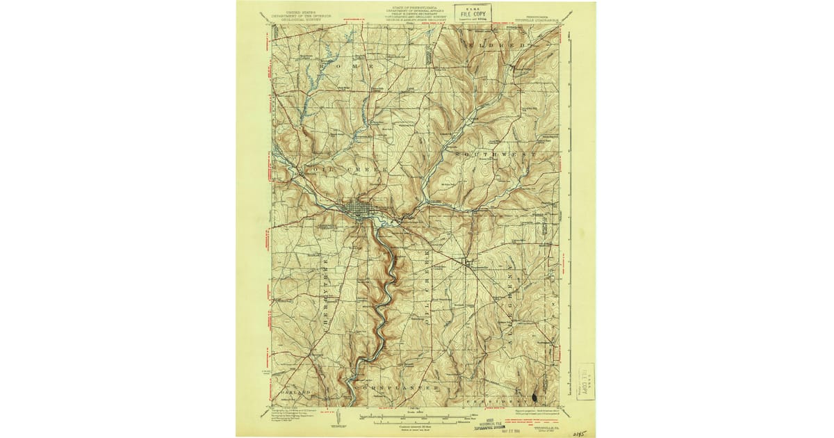 1930s Maps of Petroleum Center, Cornplanter Township | Pastmaps