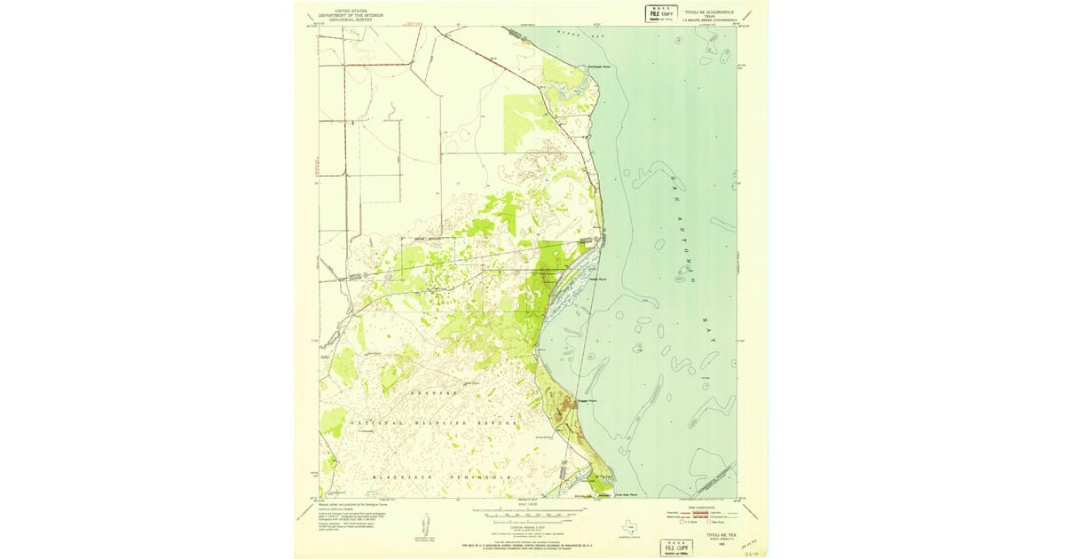 1952 Map of Tivoli SE, Refugio County, TX — High-Res | Pastmaps