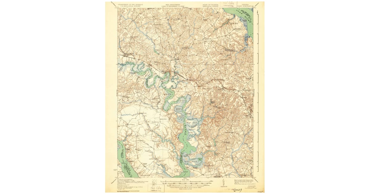 1918 Map of Toano, James City County, VA — High-Res, 1930 Print | Pastmaps