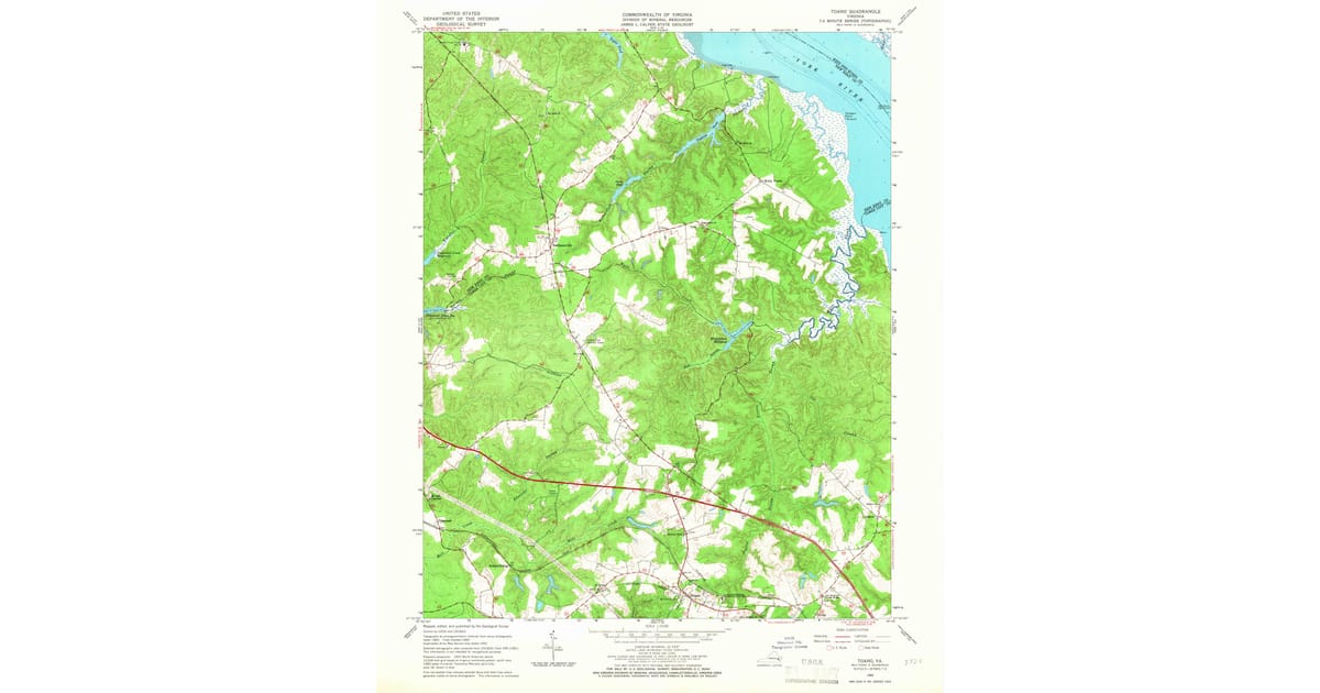 1965 Map of Toano, James City County, VA — High-Res | Pastmaps