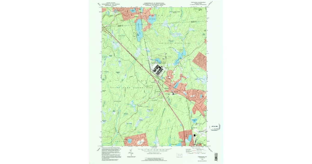 1994 Map of Tobyhanna, Monroe County, PA — High-Res | Pastmaps