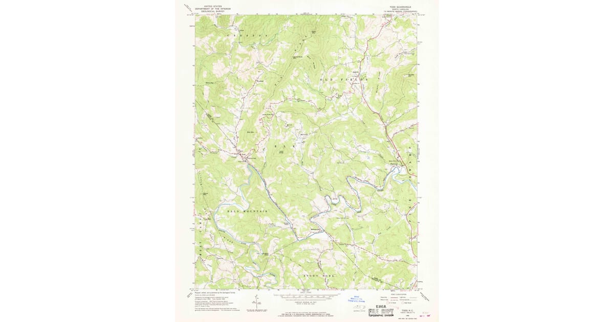 1966 Map of Todd, Ashe County, NC — High-Res | Pastmaps