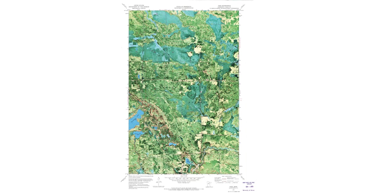 1970 Map of Togo, Itasca County, MN — High-Res | Pastmaps