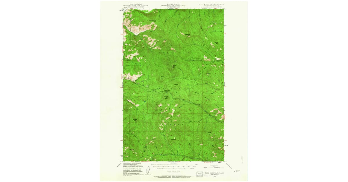 1948 Map of Togo Mountain, Ferry County, WA — High-Res | Pastmaps