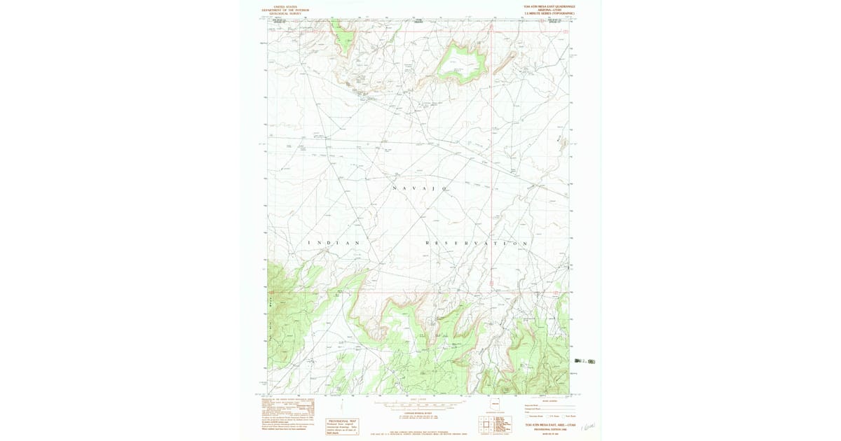 1982 Map of Toh Atin Mesa East, Apache County, AZ — High-Res | Pastmaps
