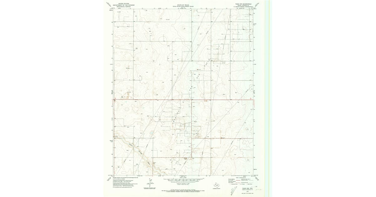 1970 Map of Tokio NW, Yoakum County, TX — High-Res | Pastmaps