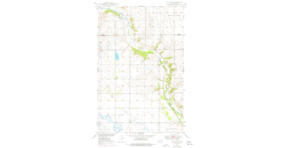 1975 Map of Tokio SW, Eddy County, ND — High-Res | Pastmaps