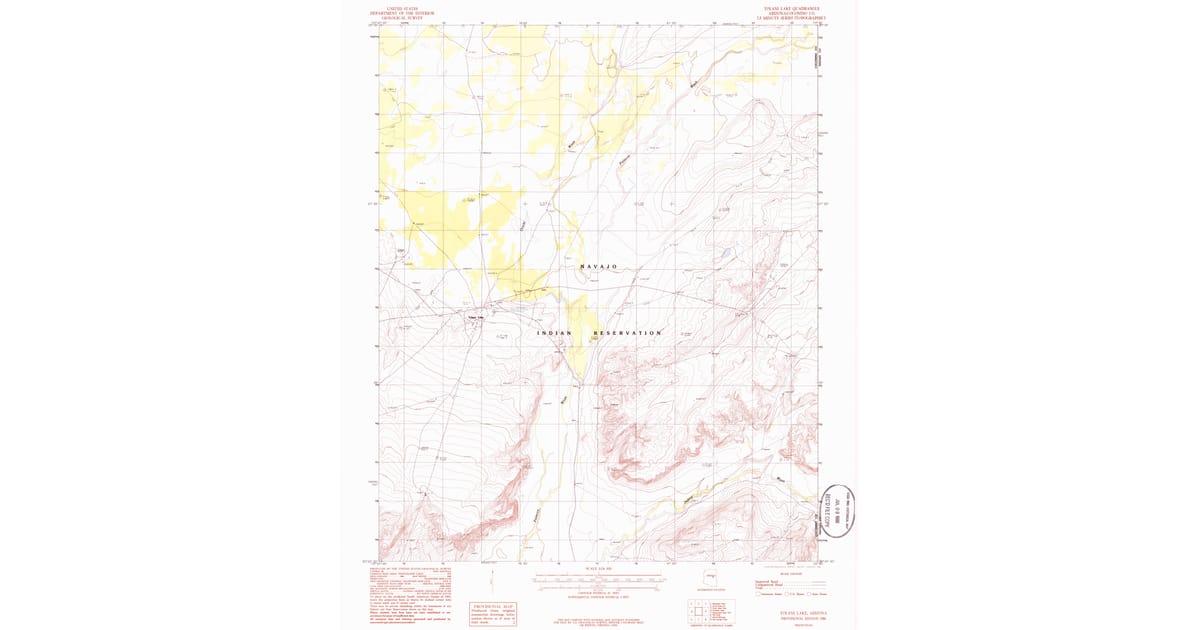 1986 Map of Tolani Lake, AZ — High-Res | Pastmaps