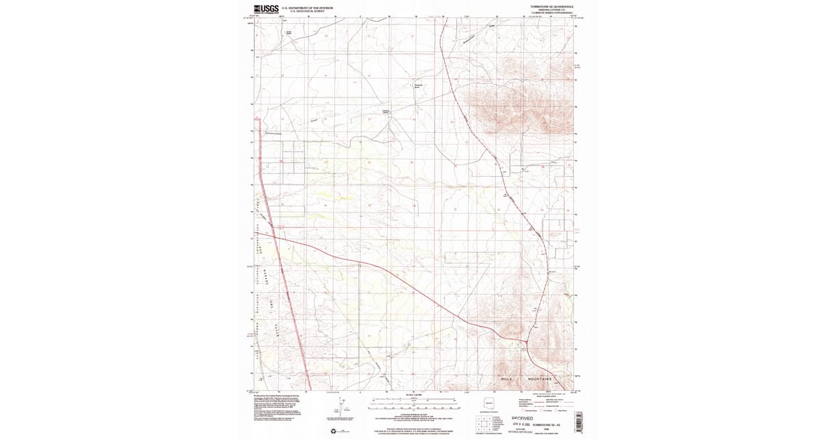 1996 Map of Tombstone SE, Cochise County, AZ — High-Res | Pastmaps